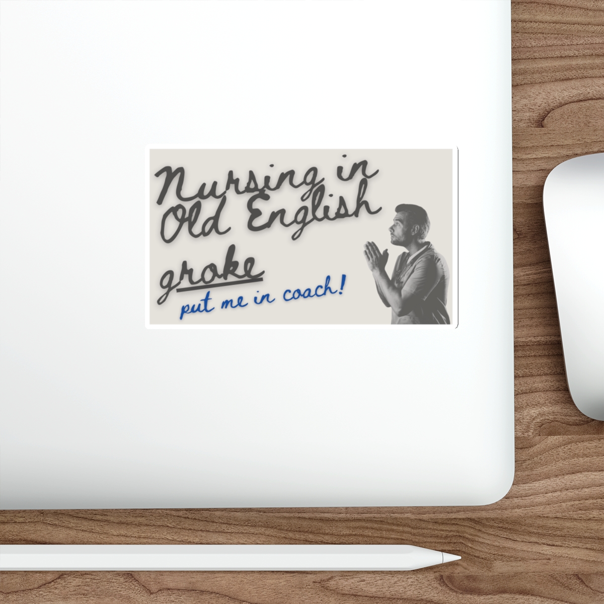 Groke in Nursing sticker - In Old English