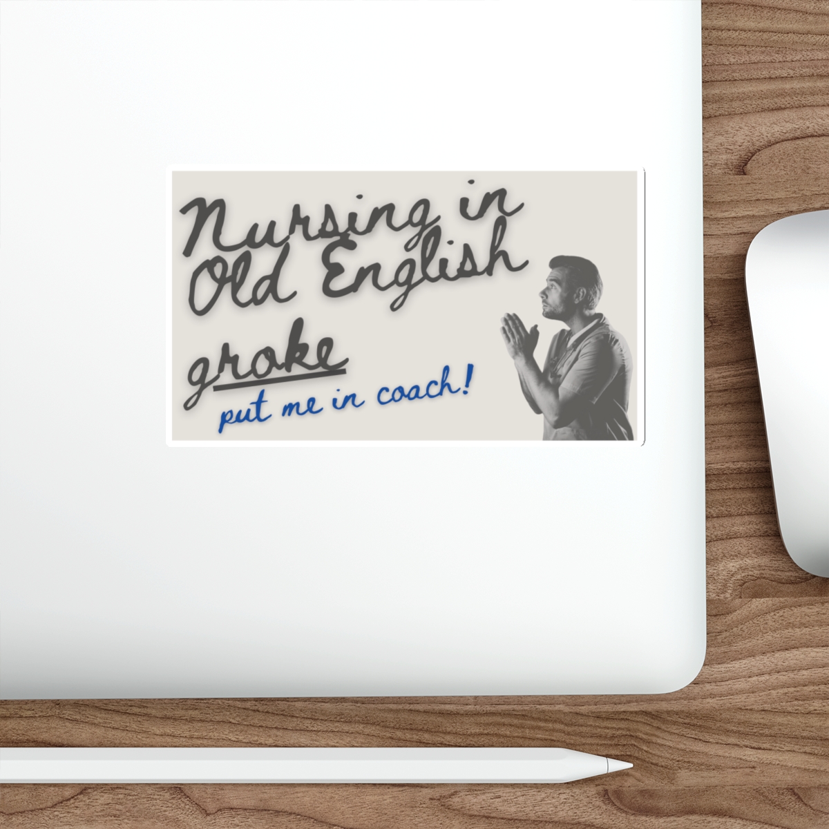 Groke in Nursing sticker - In Old English