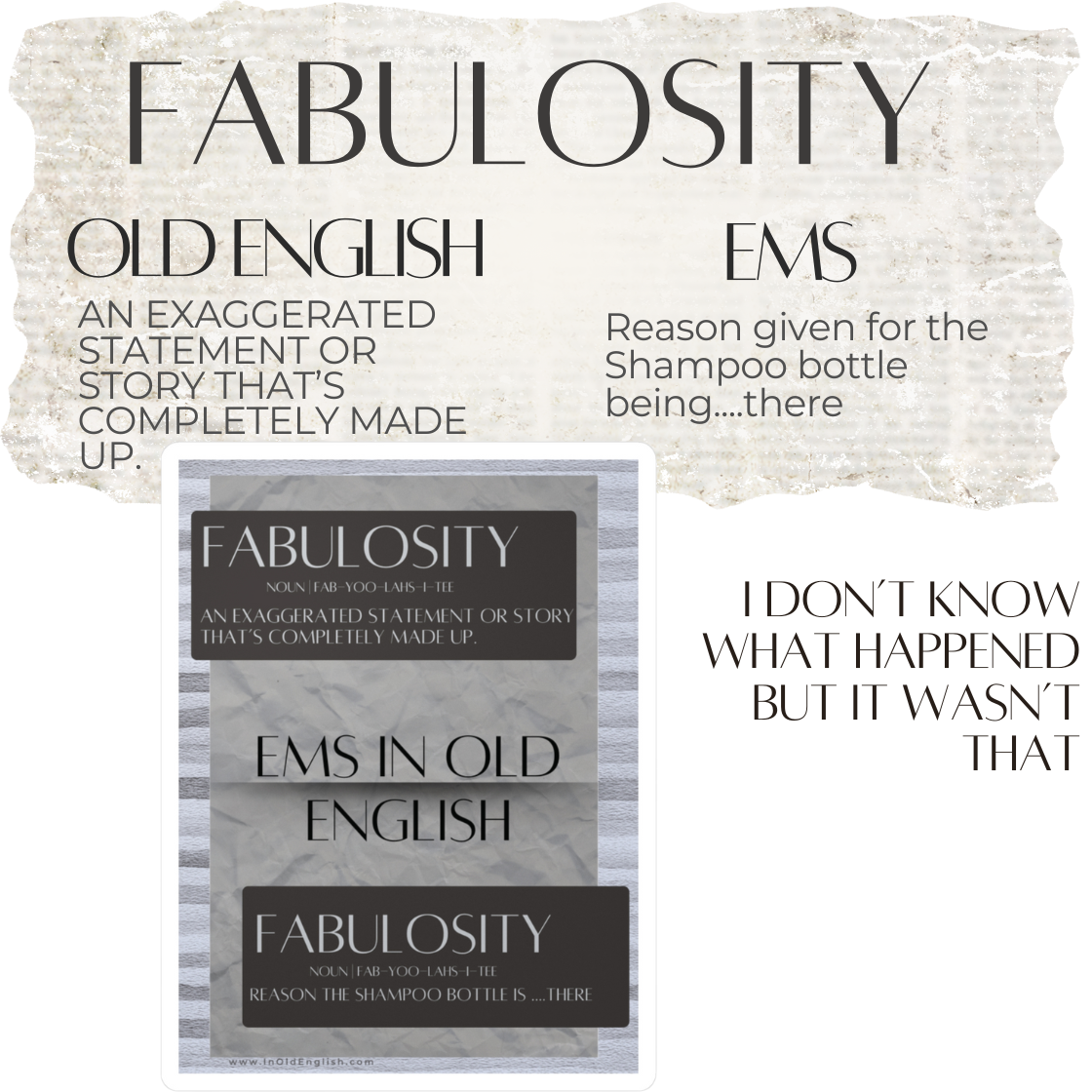 Fabulosity in EMS Vinyl Decal - In Old English